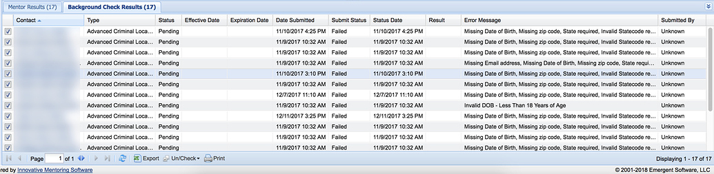 My background check failed to submit. How can I correct it so that it ...